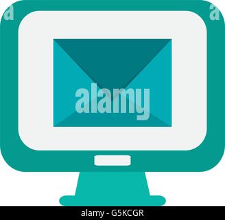 Computer monitor with envelope icon, outline style Stock Vector Image ...