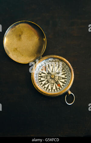 Close up view of the old compass Stock Photo - Alamy