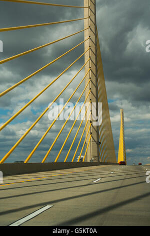 three towers of cable-stayed bridge Stock Photo - Alamy