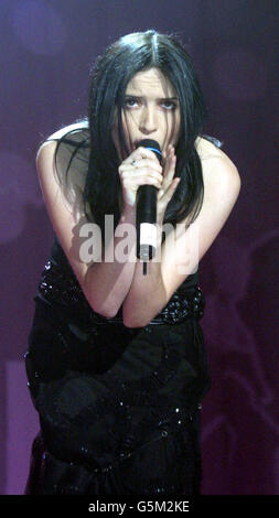 Singer Andrea Corr, from the Irish pop group The Corrs, performing on ...