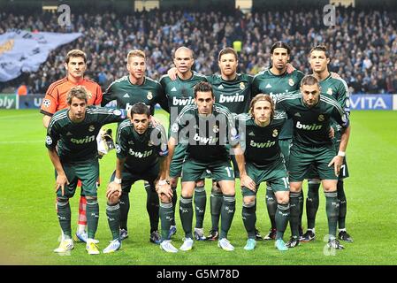 Real Madrid team pose for a group photo prior to the Spanish La Liga ...