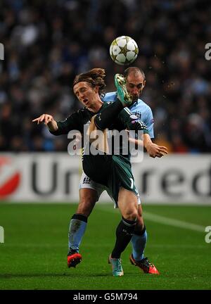Luka Modric of Real Madrid and Pablo Martin Gavira Gavi of FC Barcelona ...