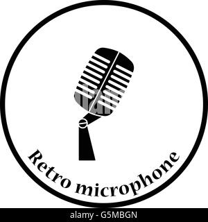 Old microphone icon. Thin circle design. Vector illustration Stock ...