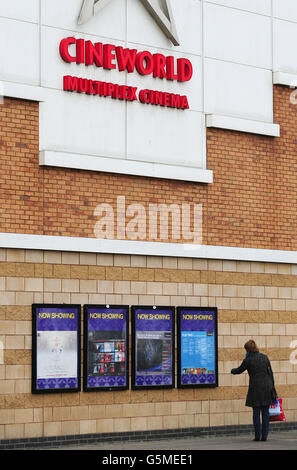 Cineworld Cinemas stock. General view of Cineworld logo, Burton On ...