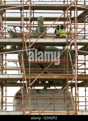 Historic Scotland apprentice stone mason Liam Grubb, walks on ...