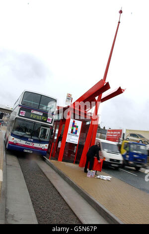 New and funky bus shelters Stock Photo - Alamy