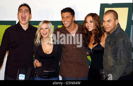 Chart toppers Hear'Say, from left to right: Noel Sullivan, Suzanne Shaw ...