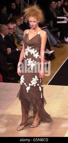 A model wearing a creation by designer Maria Grachvogel on the catwalk ...