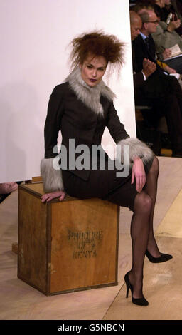 A model wearing a creation by designer Maria Grachvogel on the catwalk ...