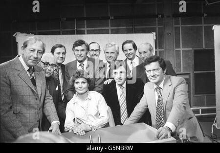 BBC TV newsreaders past and present at the BBC TV centre in London ...