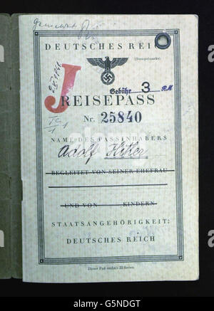 The faked passport of Adolf Hitler, which was made during the Second ...