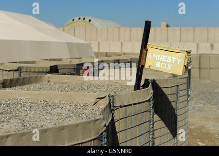General view of Hesco Bastion bags in FOB Price, Helmand Province ...