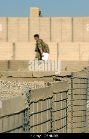 General view of Hesco Bastion bags in FOB Price, Helmand Province ...