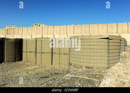 General view of Hesco Bastion bags in FOB Price, Helmand Province ...