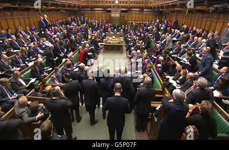 The debating chamber during Prime Minister's Questions in the House of ...