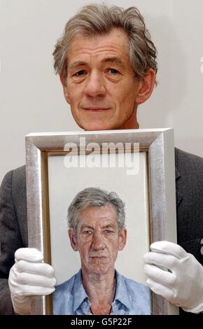 British actor Sir Ian McKellen with Pantomime Dame in London's West End ...