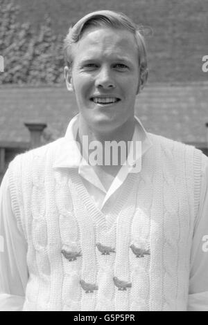 South African born cricketer Tony Greig bowling for Sussex Stock Photo ...