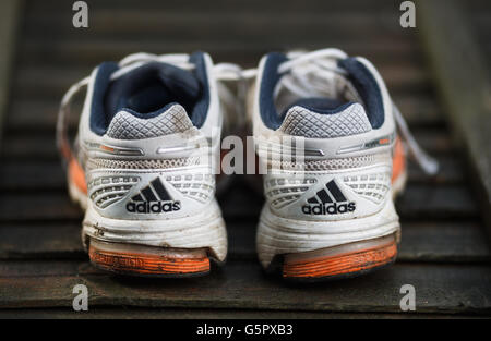 A generic shot of trainers. Getting more exercise is at the top of many ...