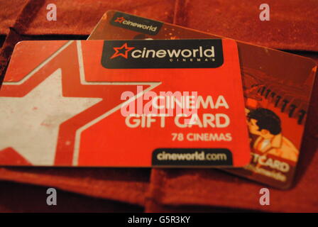 The Cineworld logo displayed on Cineworld gift cards Stock Photo - Alamy