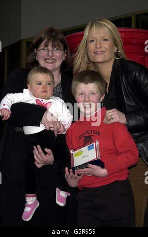 TV presenter Gaby Roslin with Christopher Gray, eight, from Heddington ...