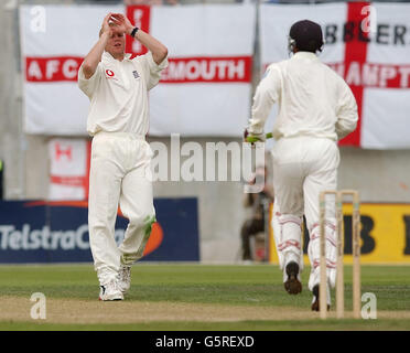 New Zealand's Nathan Astle (left) hits England's Darren Gough (right ...