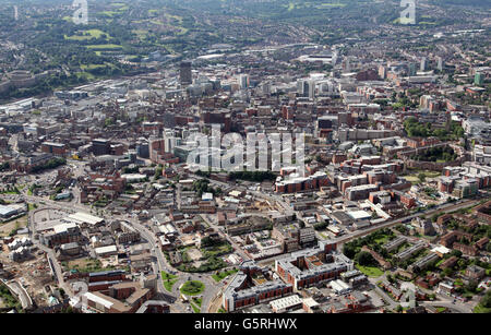 aerial view of the Sheffield Skyline, South Yorkshire, UK Stock Photo ...