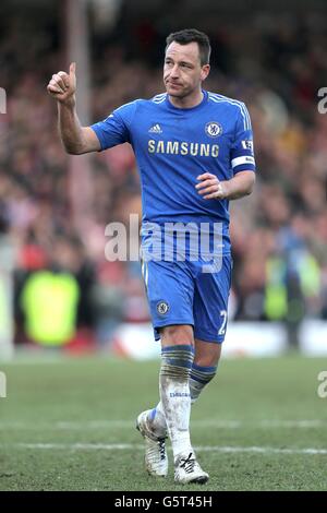 Chelsea's John Terry gives a thumbs up at the end of the Champions ...