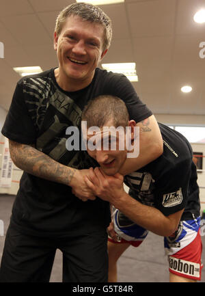 Former boxer Ricky Hatton (left) and British UFC fighter Paul Sass ...
