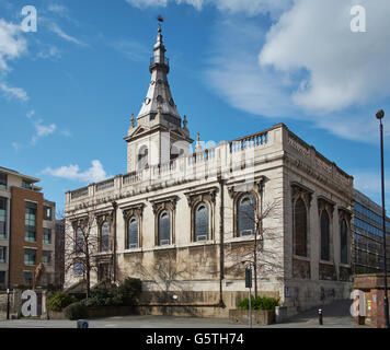 St Nicholas Cole Abbey, church in the City of London; ship weathervane ...