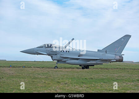 Eurofighter FGR4 ZK300 Tail Fin Serial (H) showing air brake deployed ...