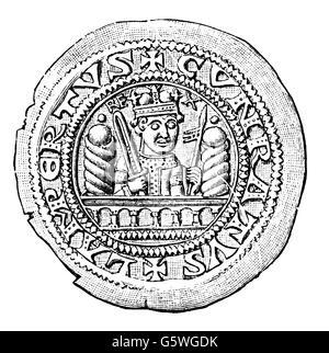 money / finances, coins, Germany, bracteate, by duke Henry the Lion ...