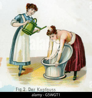 medicine, treatment, therapy, Kneipp cure, knee pouring, from ...