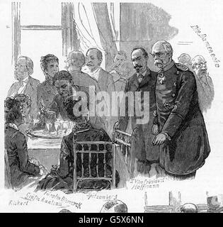 festivities, Fruehschoppen in the Reich Chancellery, Berlin, 20.6.1884 ...