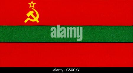 The flag of the Moldavian Soviet Socialist Republic and Emblem . The ...