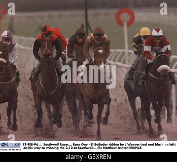 12-FEB-96. Southwell Races. RaceThree - The horses start the Kalahari ...