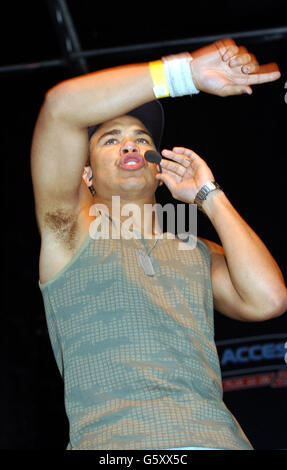 Pop star Danny Foster, of Hearsay, in action, during the 3rd annual ...