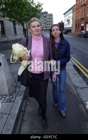 Transsexual dentist, Dr Lydia Foy, (left) leaving the High Court with a ...