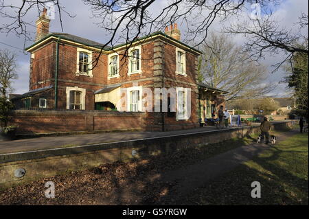 The former Rayne railway station, near Braintree, Essex, which was once ...