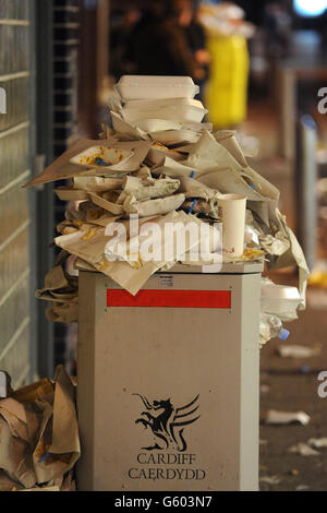 view of caroline street or 'chip alley' in Cardiff city centre Stock ...