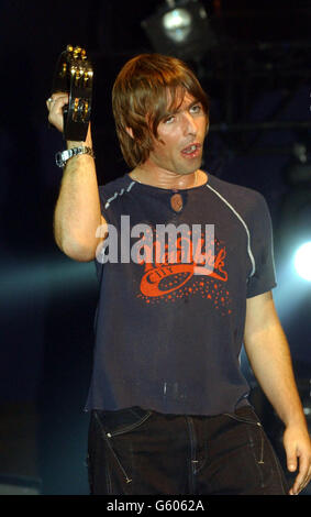 Liam Gallagher/ Oasis in concert at Loch Lomond, Scotland, in 1996 ...