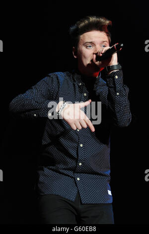 Conor Maynard performs on stage at the LG Arena, Birmingham Stock Photo ...