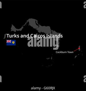Cockburn Town City (Turks and Caicos island, United Kingdom) map vector ...