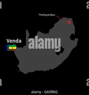 Detailed vector map of Venda and capital city Thohoyandou Stock Vector ...