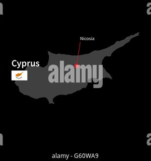 Travel to Cyprus concept, map with pin on map of Cyprus. Vacation ...