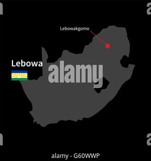 Detailed vector map of Lebowa and capital city Lebowakgomo Stock Vector ...