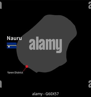 Travel to Nauru concept, map with pin on map of Nauru. Vacation ...