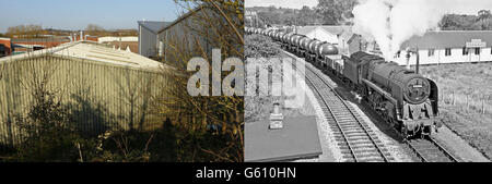 Then and now composite photo showing the Newbury A34 by-pass, the route ...