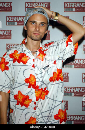 Muse (lead singer Matt Bellamy, centre) attending the Q Awards, at the ...
