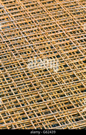 Stack of rusty rebar grids at the construction site Stock Photo - Alamy