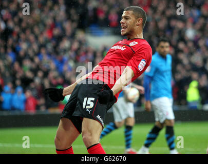 Cardiff City's Rudy Gestede celebrates scoring the equaliser goal as ...